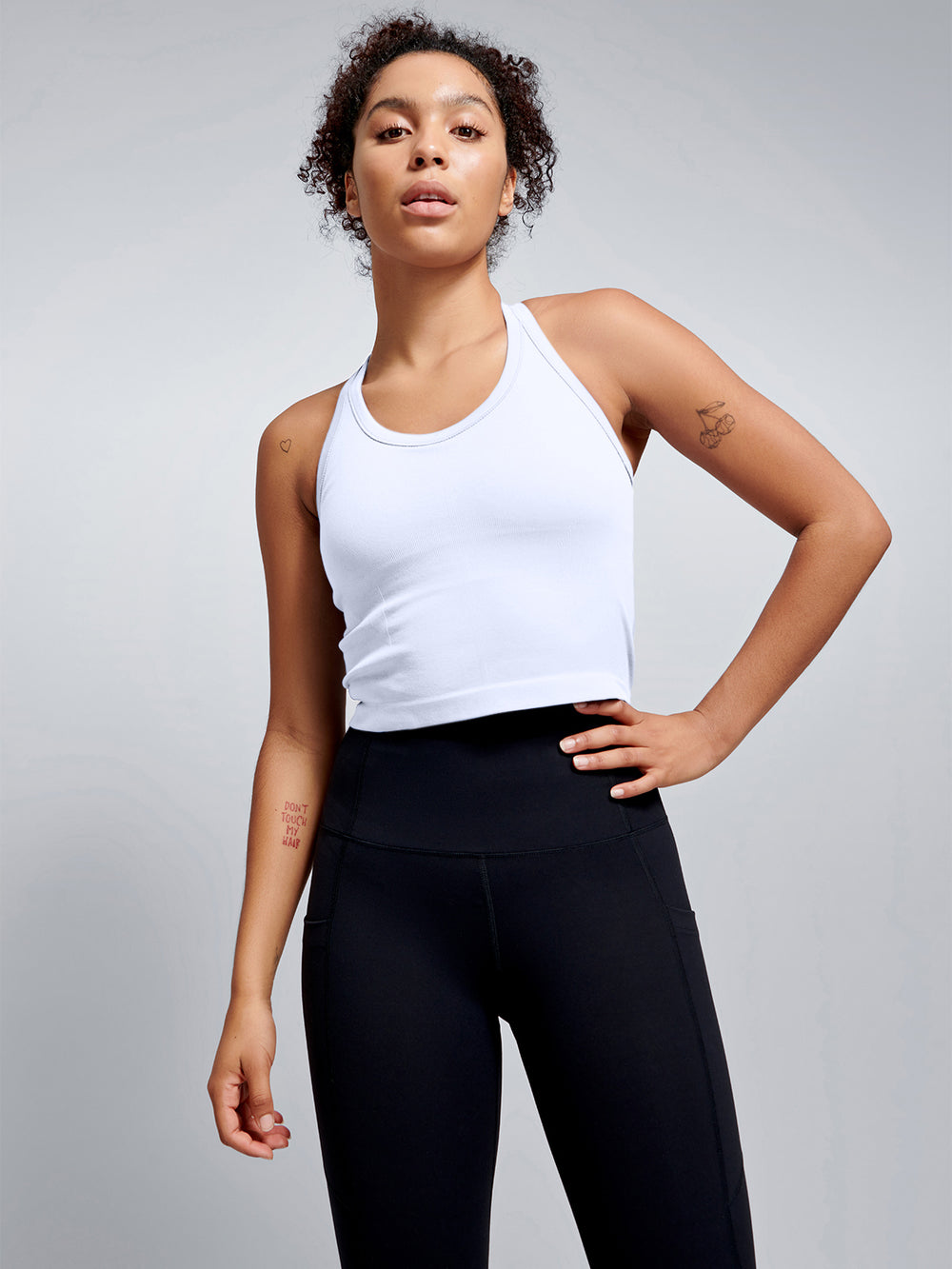 CROPPED MUSCLE TANK (RECYCLED) White – LNDR